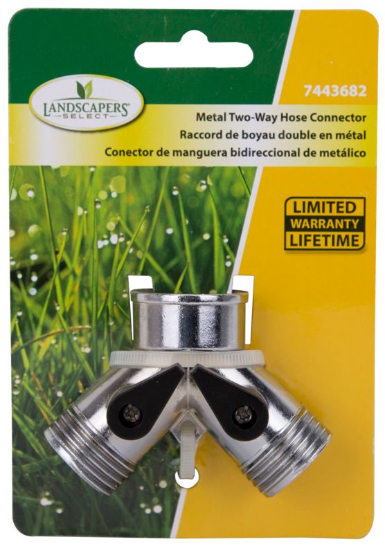 Landscapers Select™ GC5013L Two-Way Metal Garden Hose Connector at ...