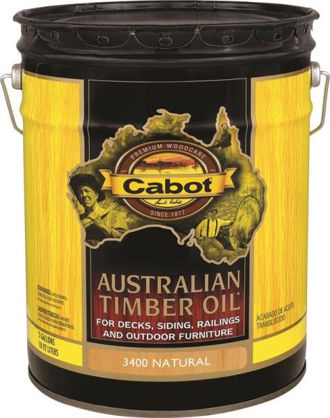 Cabot 140.0003400.008 5-Gallon Natural Australian Timber Oil Wood ...