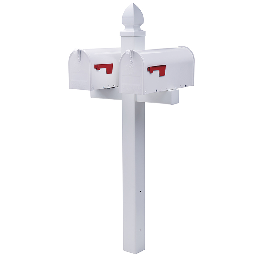 Gibraltar Mailboxes 0163790 57-Inch White Deluxe Mailbox Post at ...