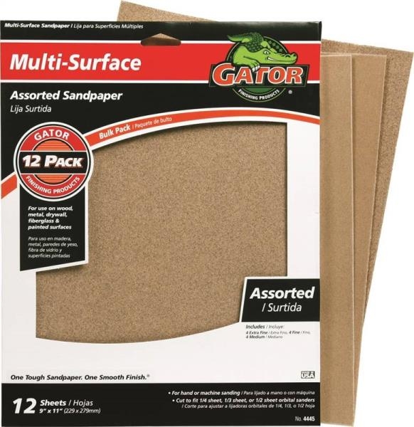 Gator® 4445 Gator Multi-Surface Assorted Grit Sandpaper 12-Pack at ...
