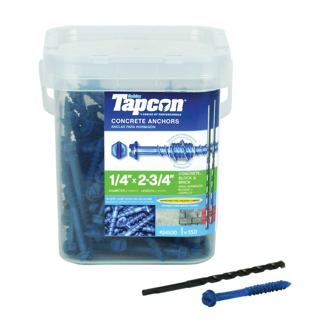 Buildex Tapcon 24530 1/4-Inch Drive Concrete Screw Anchor at Sutherlands
