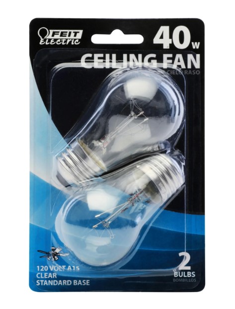Feit Electric BP40A15/CL/CF 40-Watt A15 E26-Medium Soft White Dimmable ...