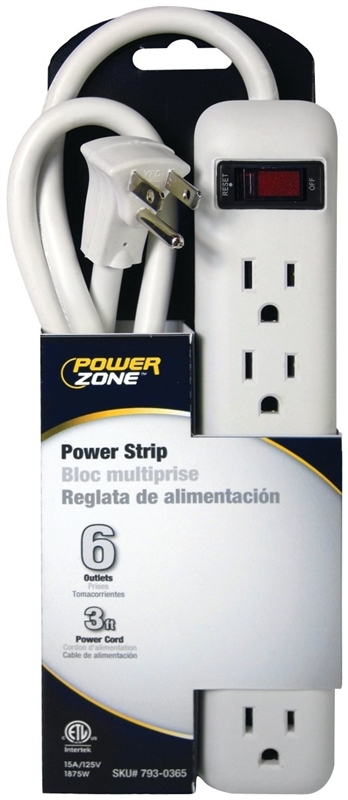 PowerZone OR801124 3-Foot 6-Outlet Power Strip at Sutherlands