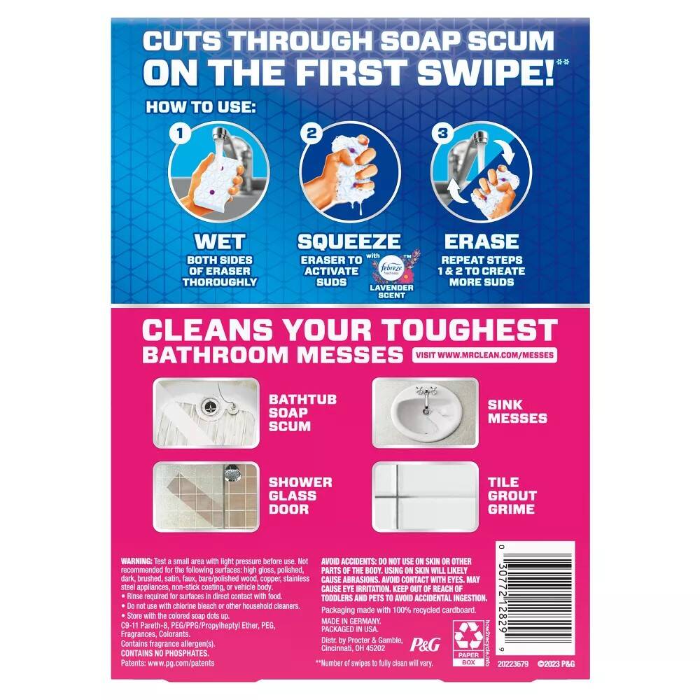 Mr Clean 030772128299 Mr Clean Magic Eraser Ultra Bath Multi Purpose Cleaner 3 Pack At Sutherlands