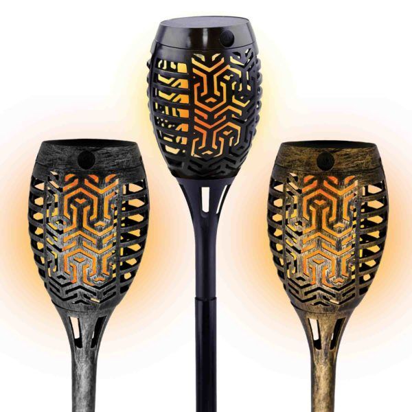 Shawshank 702868 Blazing Ledz, 30-Inch, Black, 22 LED Solar Flicker ...