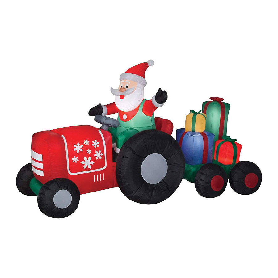 Santas Forest 90807 5-Foot Santa On Tractor, Trailer With Gifts at ...