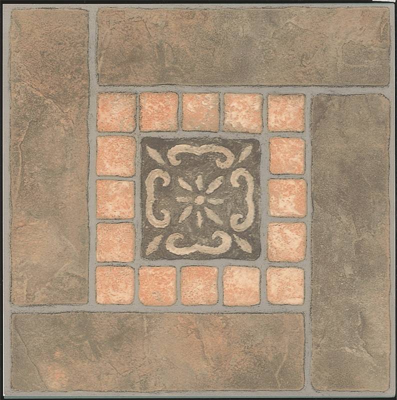 ProSource CL3267 12 x 12-Inch Gray Brick/Slate Inlay ProSource Vinyl ...