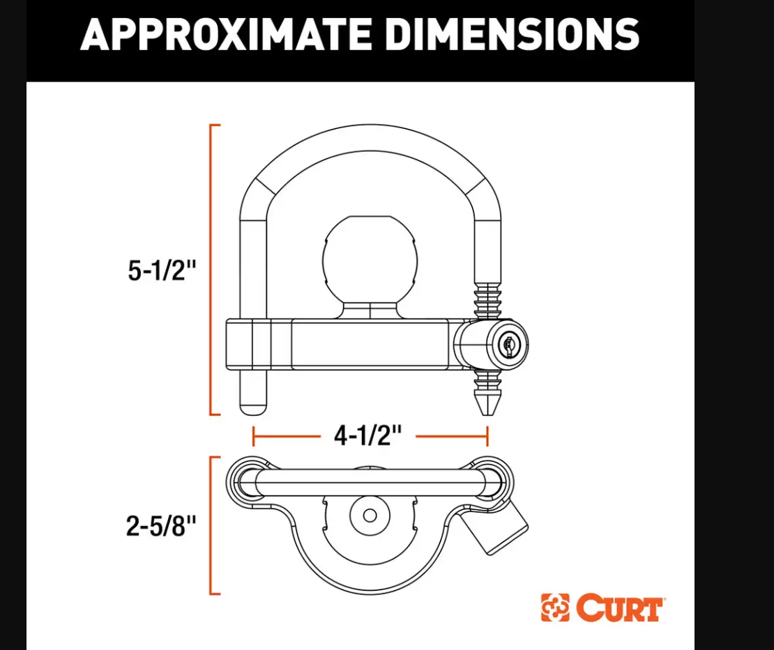 Curt 23090 Universal Trailor Coupler Lock at Sutherlands