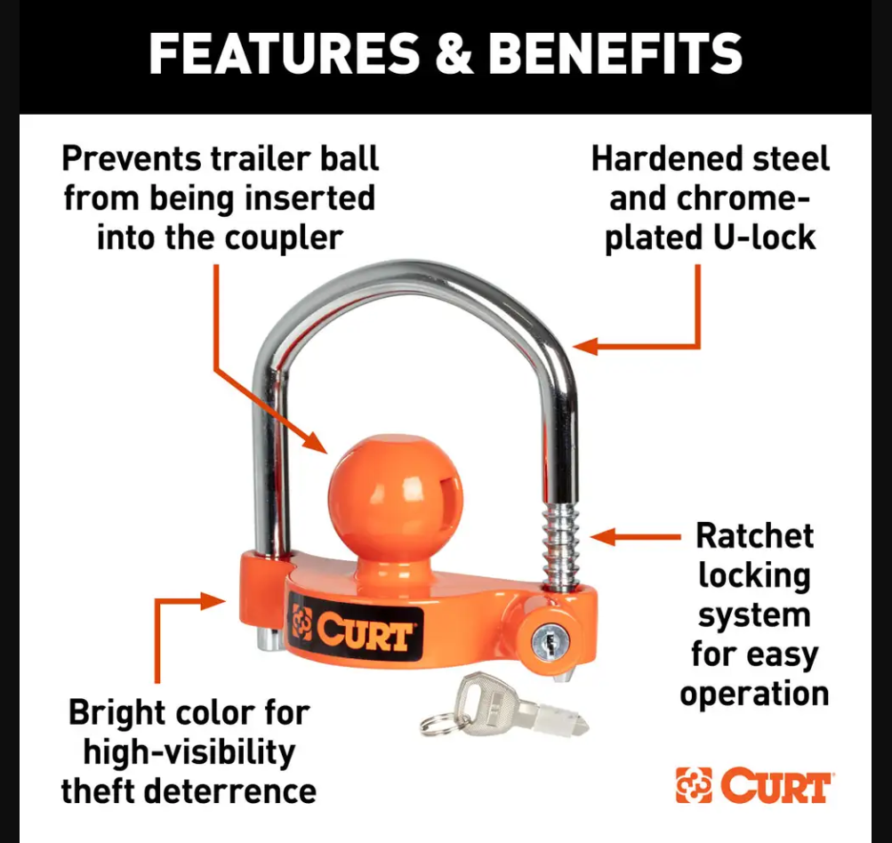 Curt 23090 Universal Trailor Coupler Lock at Sutherlands