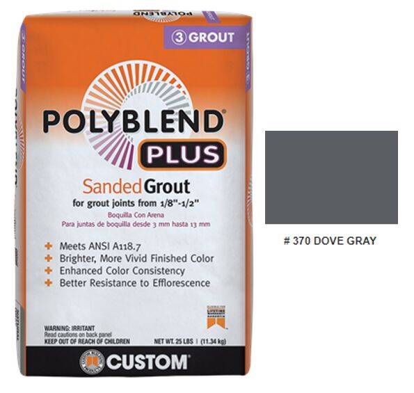 CUSTOM PBPG37025 25-Pound Dove Gray Polyblend Plus Sanded Grout, For ...