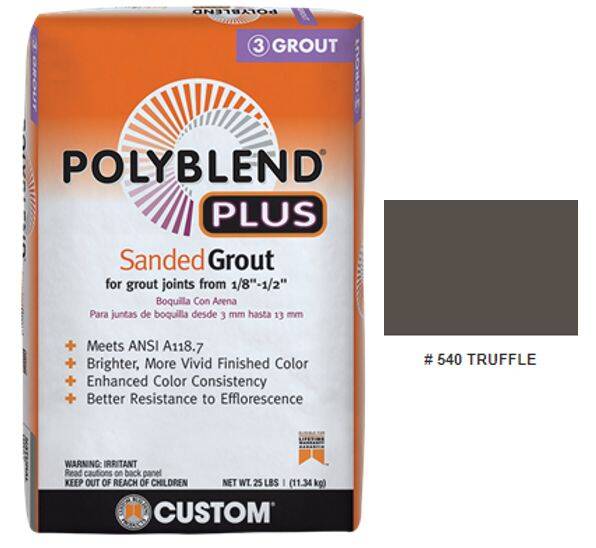 CUSTOM PBPG54025 25-Pound Truffle Polyblend Plus Sanded Grout, For ...