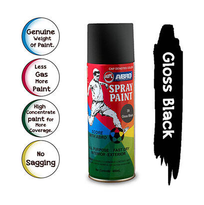 ABRO® SP-011-CH-WH 8-Ounce, Gloss Black, Spray Paint Can #3515533 at ...