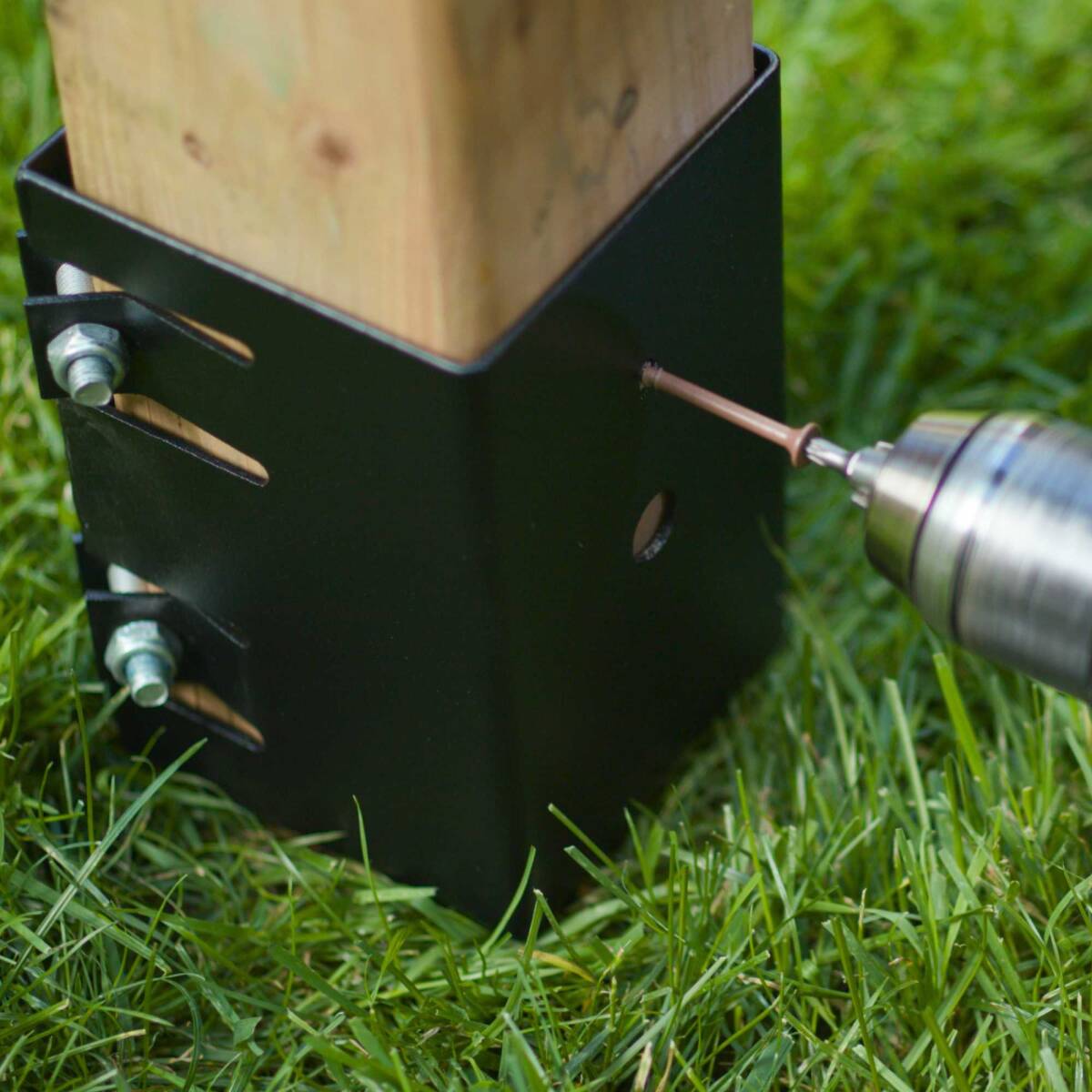 Nuvo Iron NYS30B 4-Inch X 4-Inch Black Yard & Lawn Spike / In-Ground ...