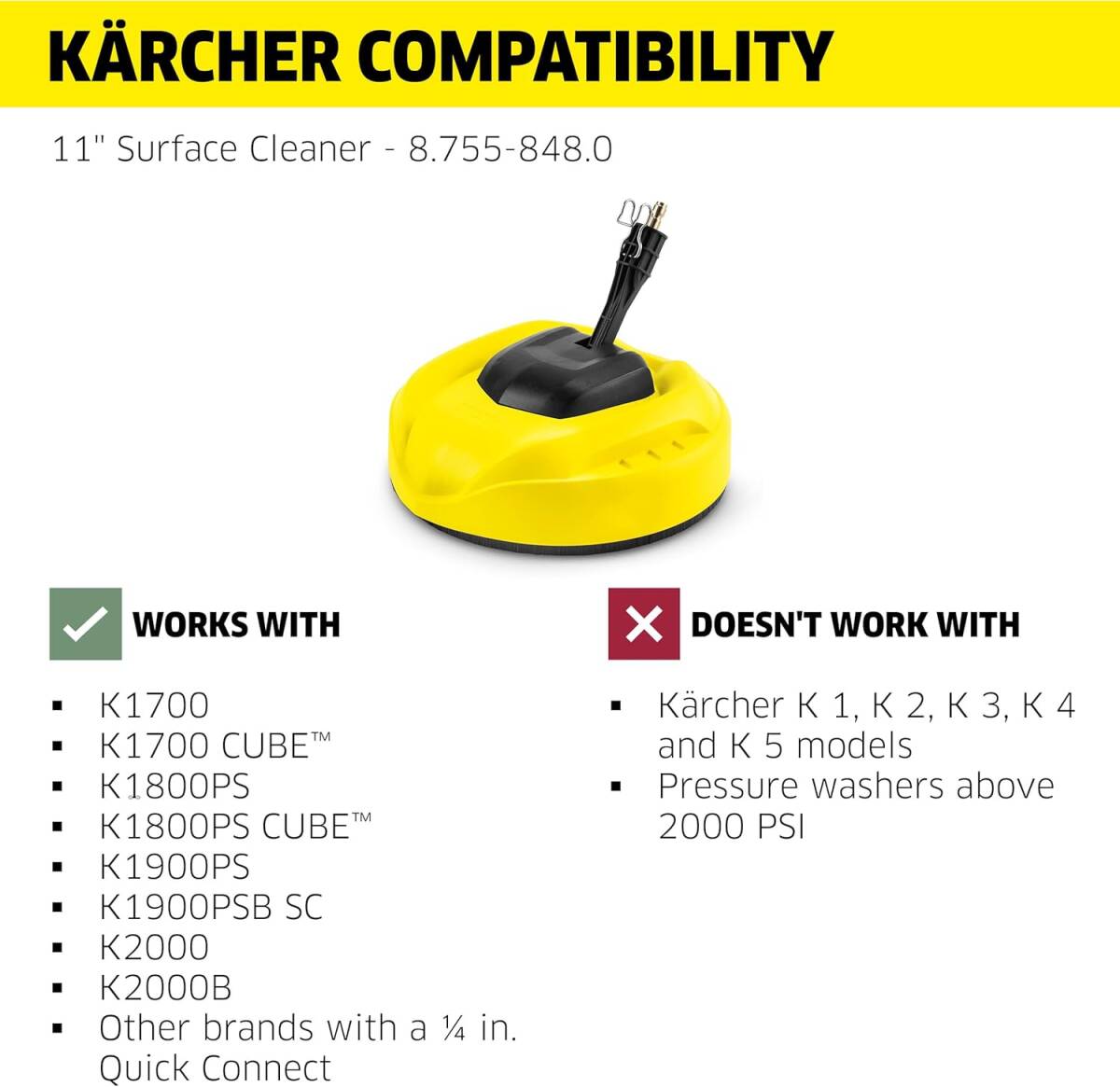 Karcher 82425 11-Inch Pressure Washer Surface Cleaner at Sutherlands