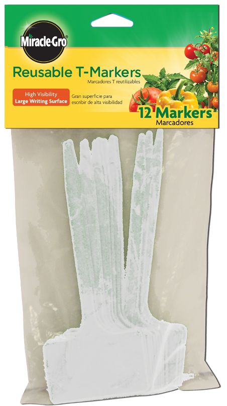 Miracle-Gro® SMG12137W 5-1/4-Inch Reusable Garden T-Marker, 12-Pack at ...