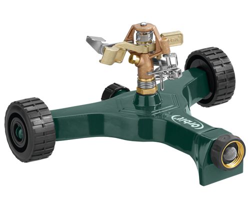 Orbit® 56186N Brass Impact Lawn Sprinkler On Aluminum Wheeled Base at ...