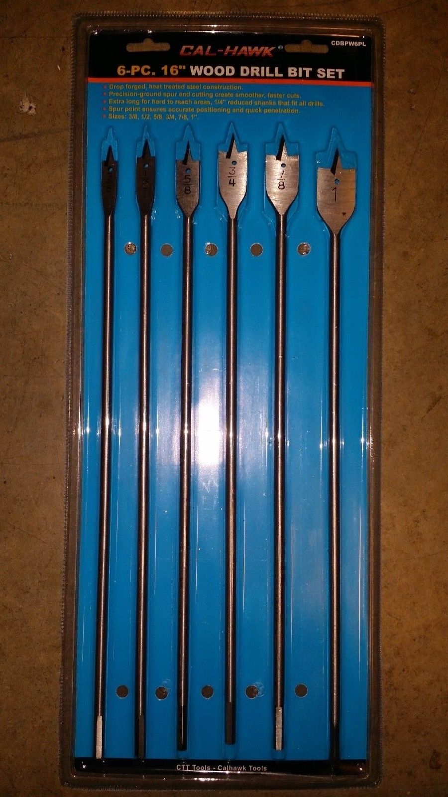 CAL-HAWK Cdbpw6Pl 6-Piece 16-Inch Wood Drill Bit Set #209908 at Sutherlands
