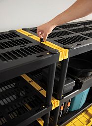 CENTREX 4TBY20X48 48 x 20 x 55-Inch Black And Yellow Heavy Duty 4-Tier ...