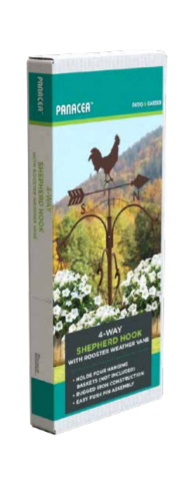 Panacea® 84692 84-Inch Black Double Weathervane Shepherd Hook at ...