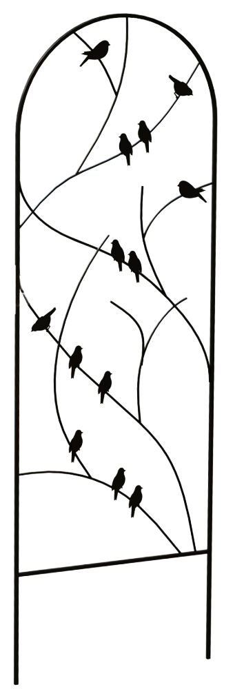 Woodlink 84495 72-Inch Black Perching Birds Trellis at Sutherlands