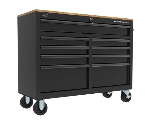Olympia Tools 410-040 46-Inch 9-Drawer Black Mobile Workbench With ...