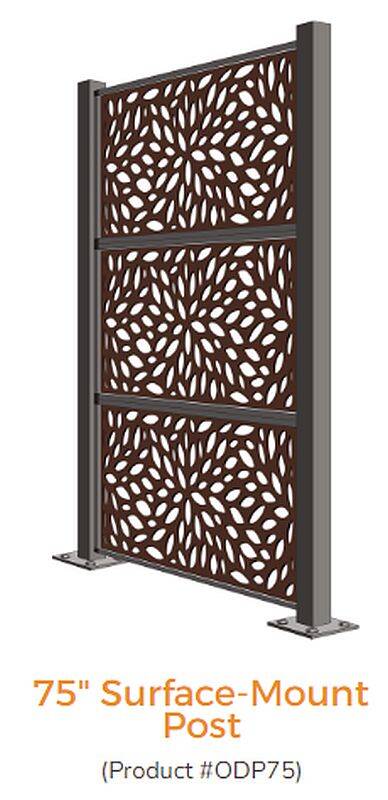 OUTDECO ODP75 75-Inch Black Galvanized Steel Above Ground Fence Post ...