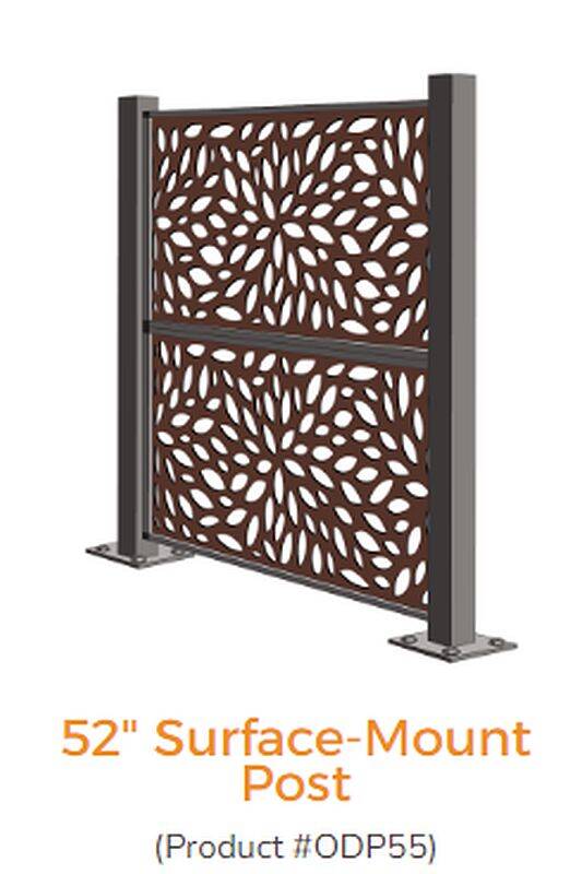 OUTDECO ODP55 52-Inch Black Galvanized Steel Above Ground Fence Post ...