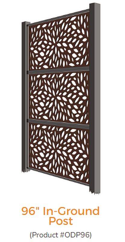 OUTDECO ODP96 96-Inch In-Ground Black Galvanized Steel Fence Post at ...