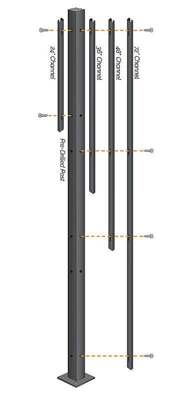OUTDECO ODCC36 36 X 72-Inch Black Galvanized Steel Privacy Panel Frame ...