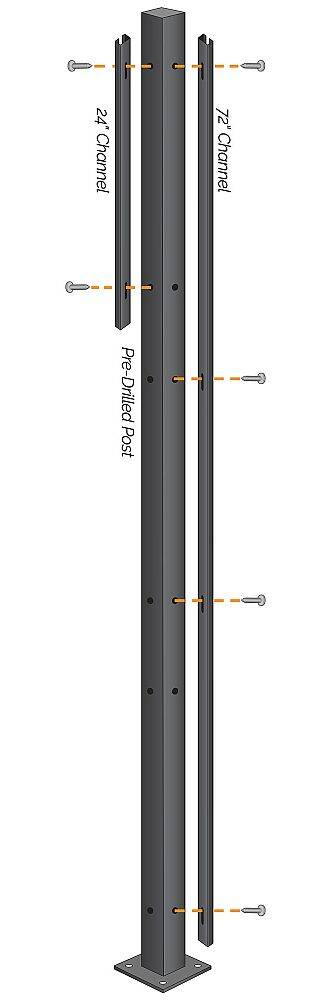 OUTDECO ODSL6 72-Inch Black Galvanized Steel Adjustable Slat Fence ...