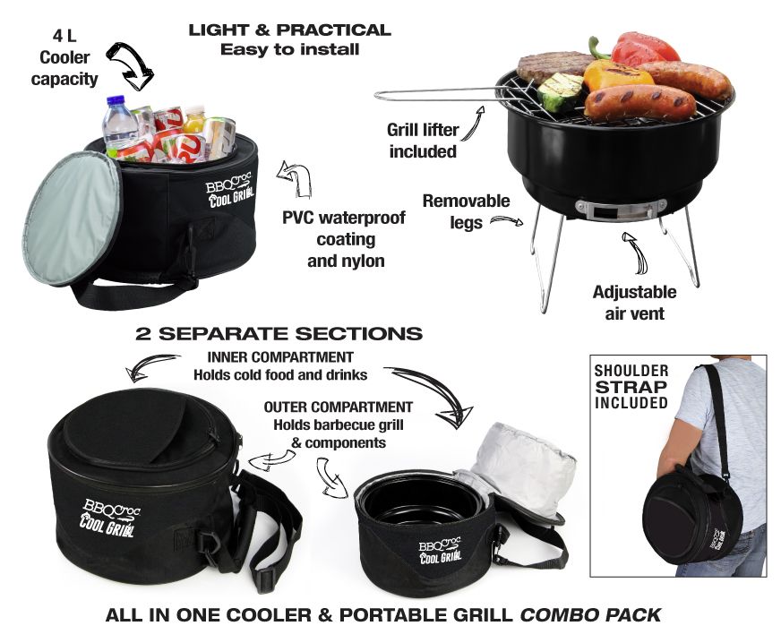 BBQ Croc 89932 2-In-1 Cooler And Portable Grill Combo Pack at Sutherlands