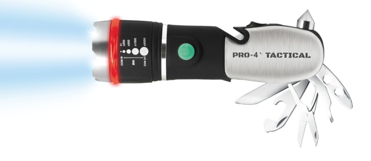 Pro-4 Marketing 4776 Pro-4 Tactical 9-In-1 Multi-Tool Flashlight at ...