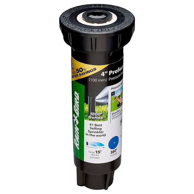 Rain Bird 1804FDSP25 4-Inch 15-Foot Pop-Up Pressure-Regulated Full ...
