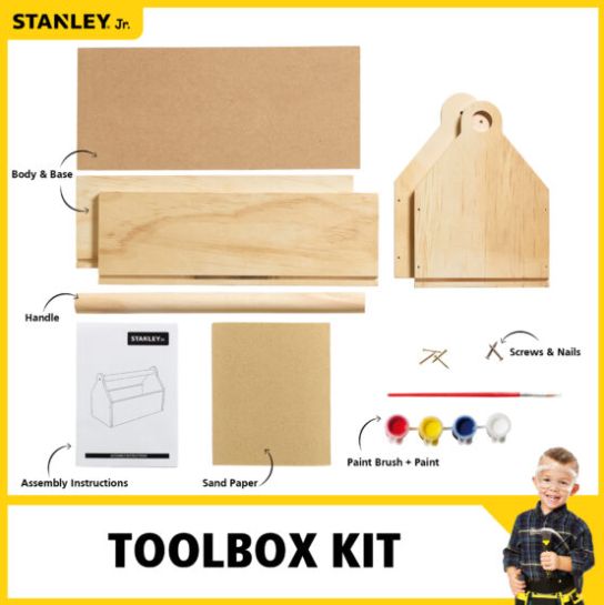 STANLEY Jr K109-SY Wooden Craft Tool Box Kit at Sutherlands