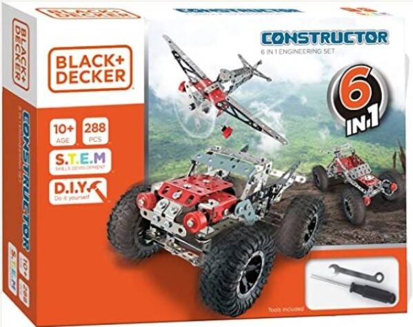 Black+Decker® EK028-BD 6 Models In 1 Constructor Engineering Set, 288 ...