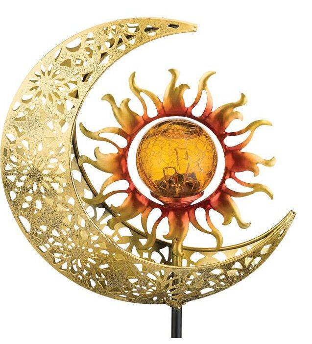 Regal Art & Gift 13351 Filigree Sun Moon Solar Stake at Sutherlands