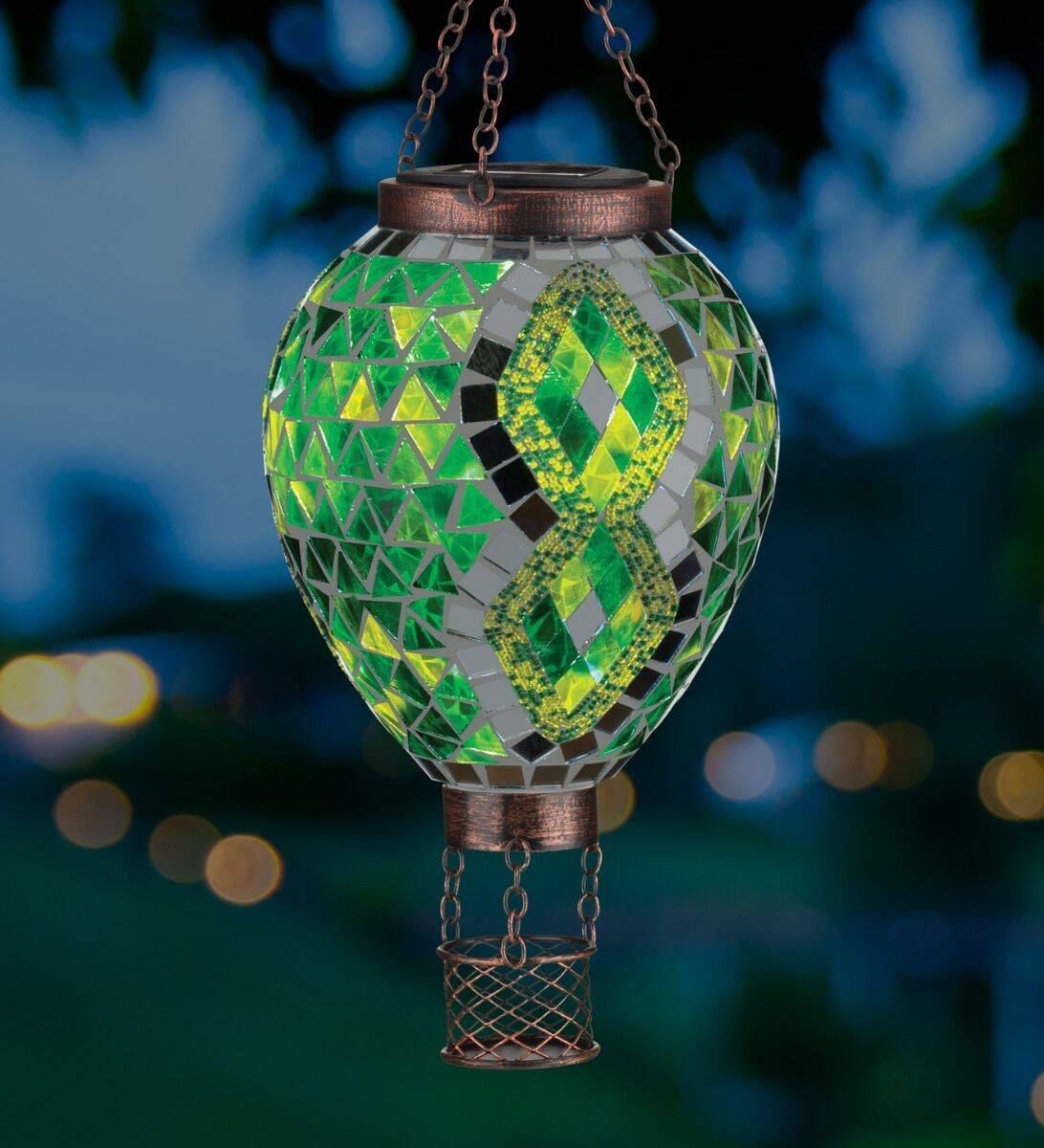 Regal Art & Gift 13520 Mosaic Hot Air Balloon Solar Lantern Green at ...