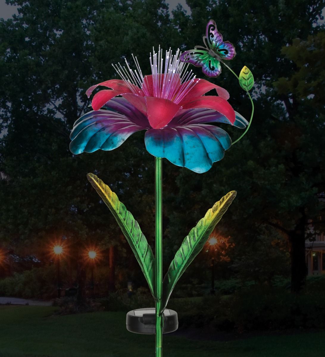 Regal Art & Gift 13223 Fantasy Flower Fuchsia Solar Stake at Sutherlands