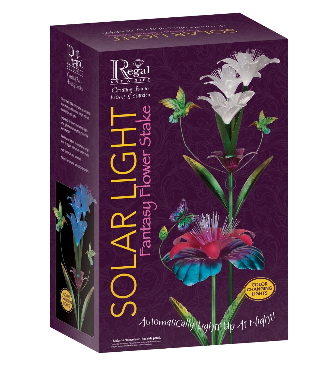 Regal Art & Gift 13223 Fantasy Flower Fuchsia Solar Stake at Sutherlands