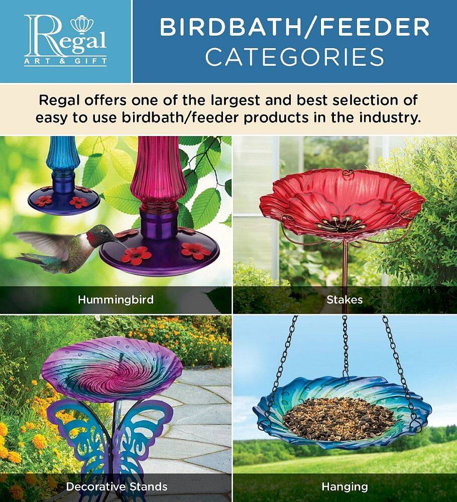 Regal Art & Gift 12756 18-Inch Raindrop Birdbath With Stand at Sutherlands