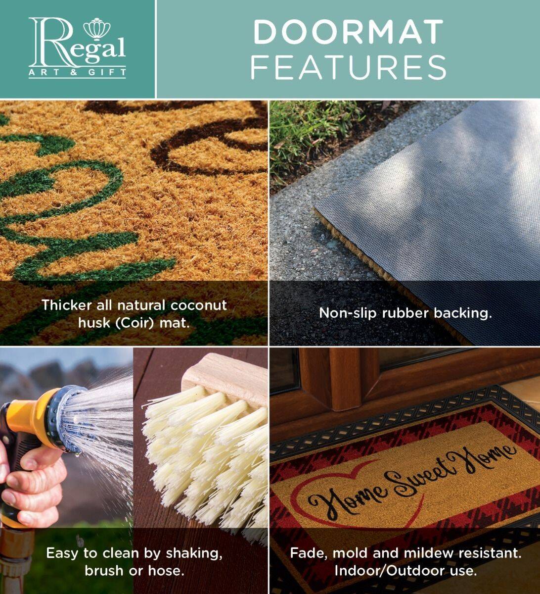 Regal Art & Gift 20656 18-Inch x 30-Inch Coir Doormat With Welcome ...