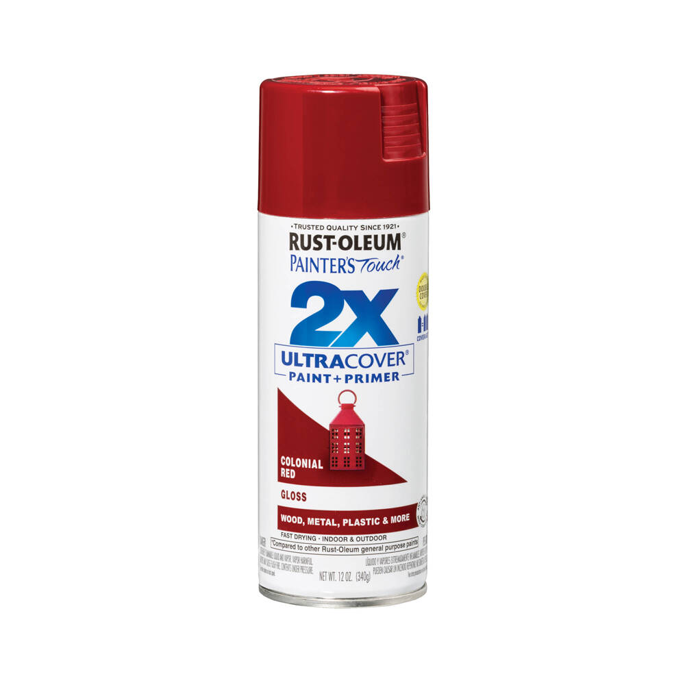 RUST-OLEUM® 334030 12-Ounce Gloss Colonial Red Painter's Touch 2X Ultra ...