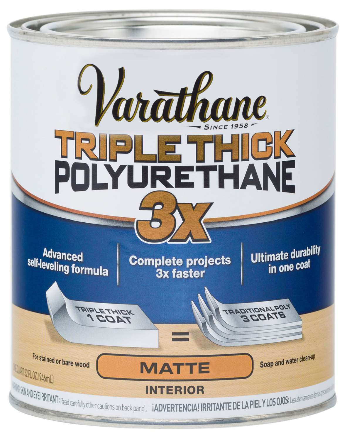 VARATHANE 304588 1-Quart Matte Triple Thick Polyurethane at Sutherlands