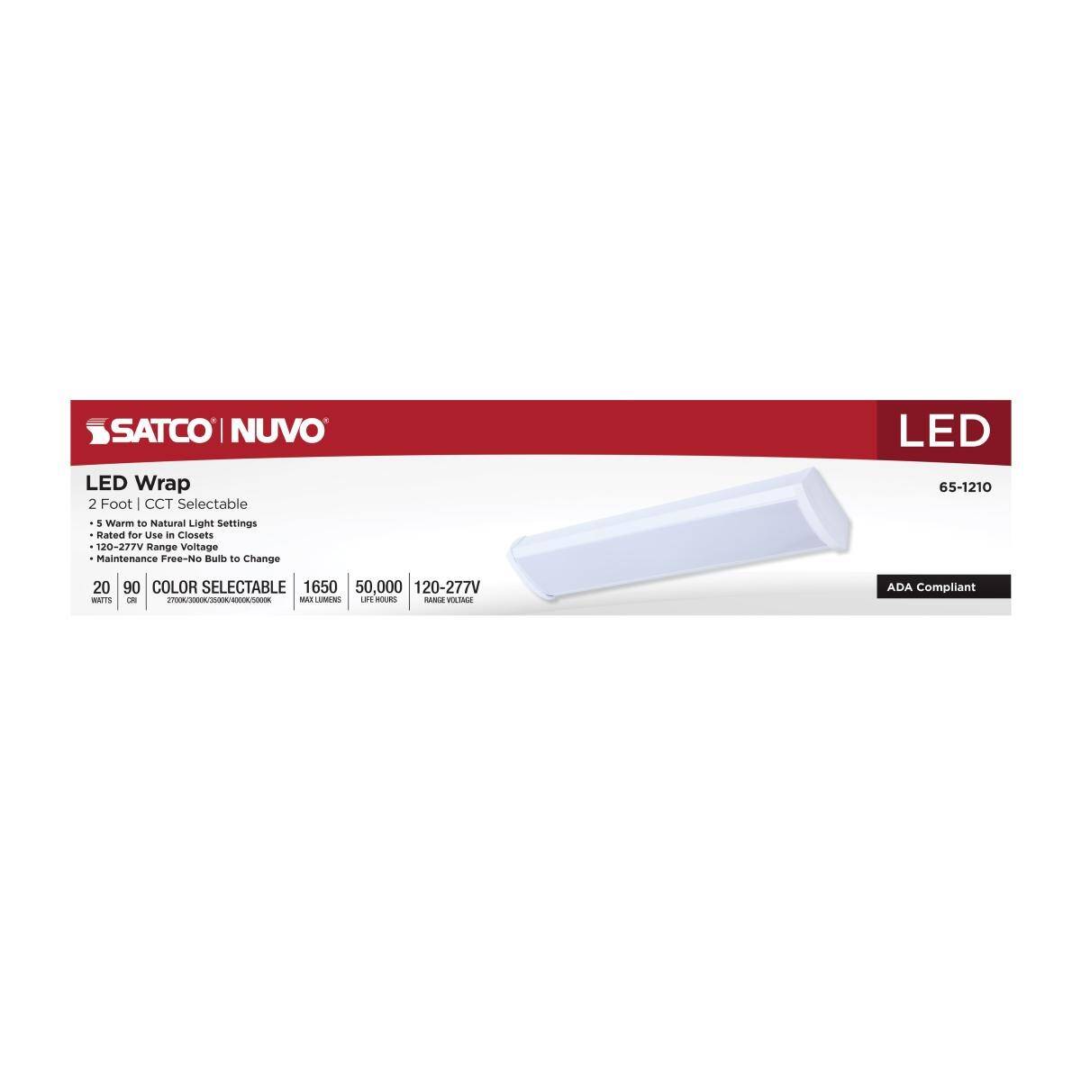 Satco® 65-1210 LED 2-Foot Ceiling Wrap 20 Watts White Finish at Sutherlands