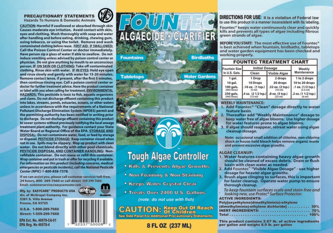 EasyCare DSTOSEC50008 Fountec® Water Fountain Algaecide And Clarifier 8 ...