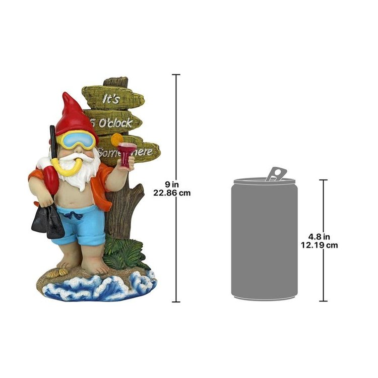 design TOSCANO DSTOSQL307331 Happy Hour Tropical Gnome Garden Statue at ...