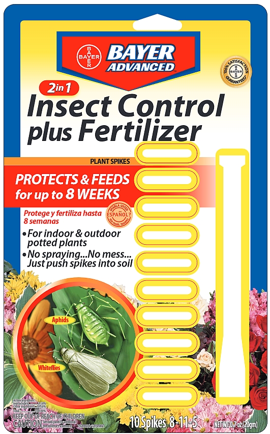 BioAdvanced BY31401710 0.7-Ounce Plant Food Plus Insect Control Spikes ...