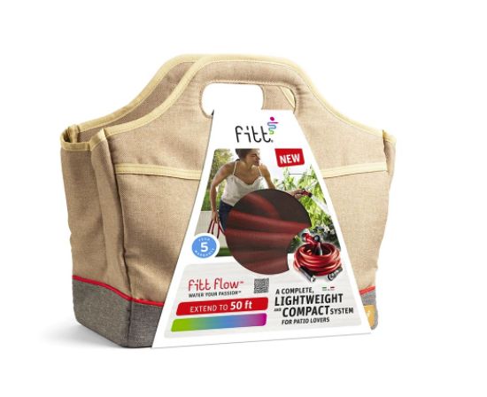 Fitt Flow 59097 50-Foot Red Expandable Patio Garden Hose With Storage ...