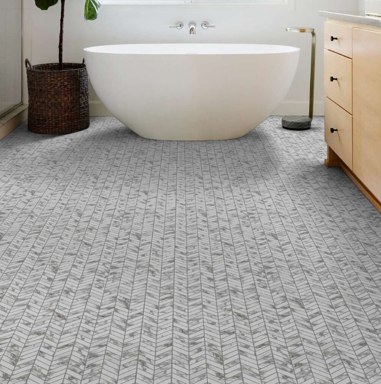 Shaw Floors® 267TS-00150 11-Inch x 12-Inch Gala Chevron Platinum Floor ...