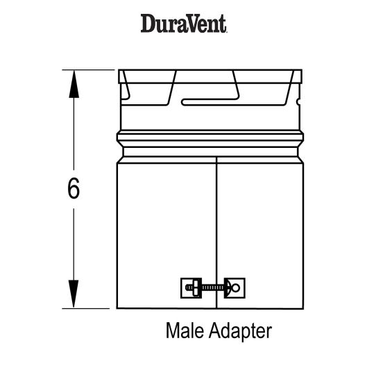 DuraVent 4BVAM 4-Inch, Male, Round B-Vent Universal Adaper To BV Vent ...